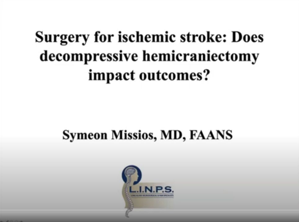 Stroke Talk Life saving Procedures After A Stroke Dr Symeon Missios MD